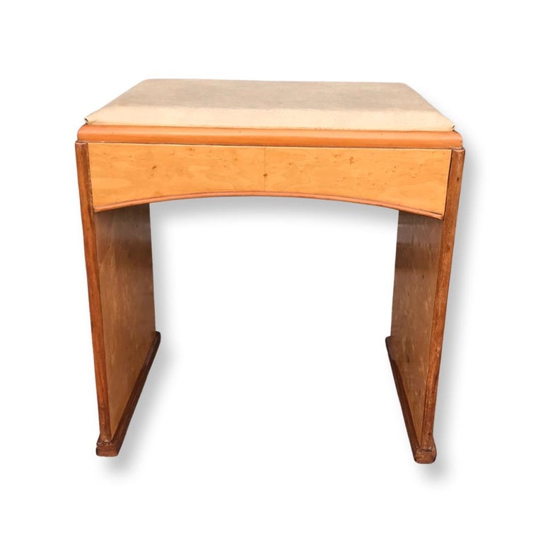 Art Deco Stool in Bird’S-Eye Maple For Sale at 1stDibs
