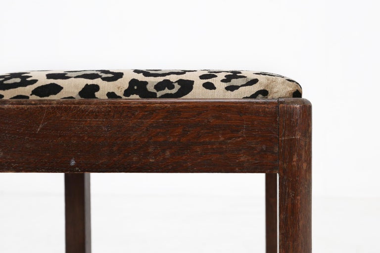 Art Deco Stool with Leopard Print Ca.1930 For Sale at 1stDibs