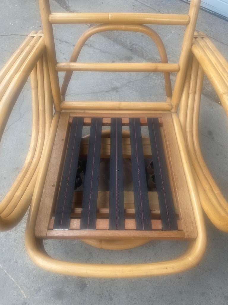 Art Deco / Streamline Bamboo Tilt/ Swivel Platform Rocker, Tear Drop ...