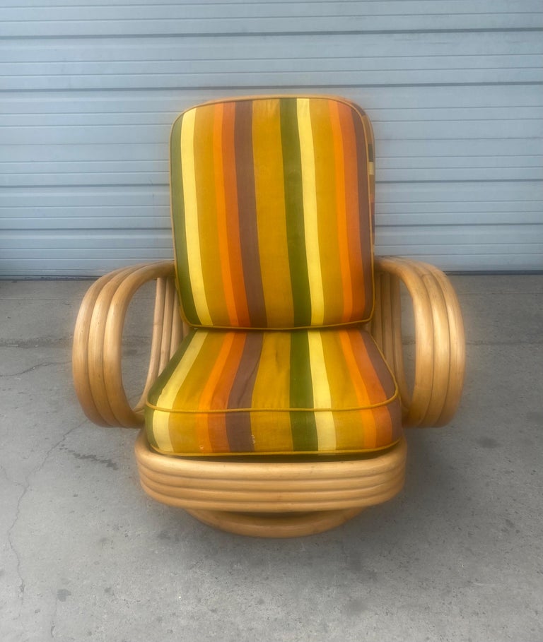 Art Deco / Streamline Bamboo Tilt/ Swivel Platform Rocker, Tear Drop ...