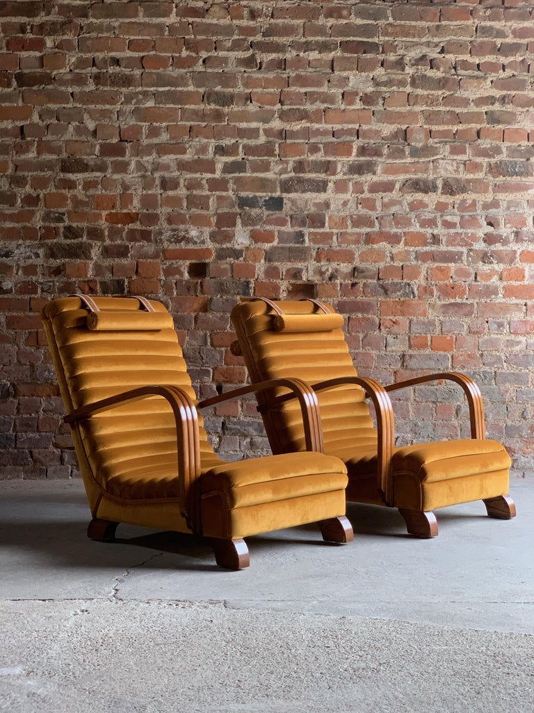 Art Deco Streamline Lounge Chairs by Heals of London, circa 1930s at ...