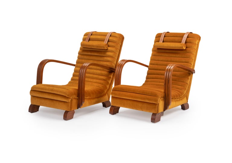 Art Deco Streamline Lounge Chairs by Heals of London, circa 1930s at ...