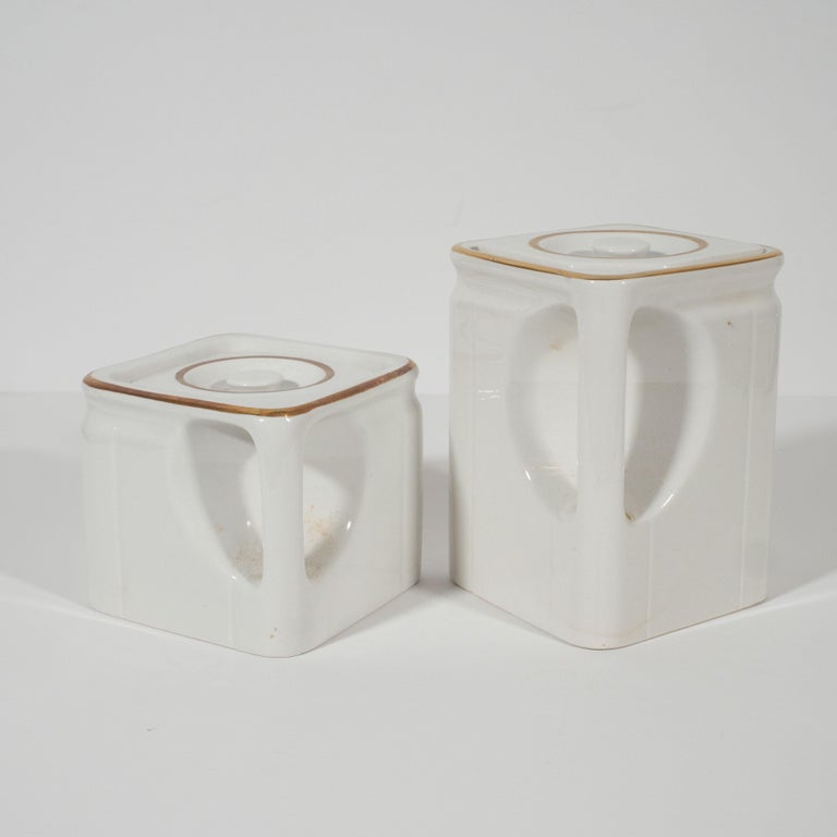 Art Deco Streamline Porcelain Coffee and Tea Pots for the Cunard Cruise ...