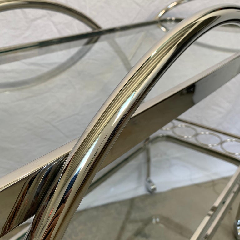 Art Deco Streamline Tubular Chrome and Glass Zeppelin Style Bar Cart or ...