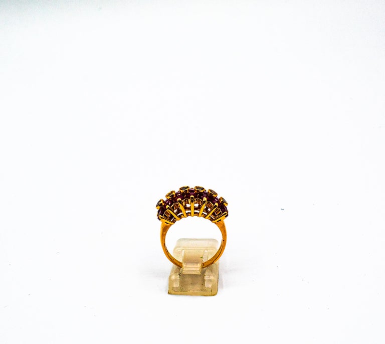 Art Deco Style 4.07 Carat Brown Diamond Ruby Yellow Gold Cocktail Ring ...