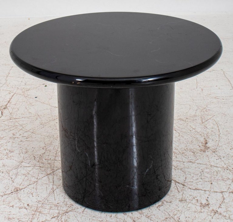 Art Deco Style Black Faux Marble Side Table For Sale at 1stDibs