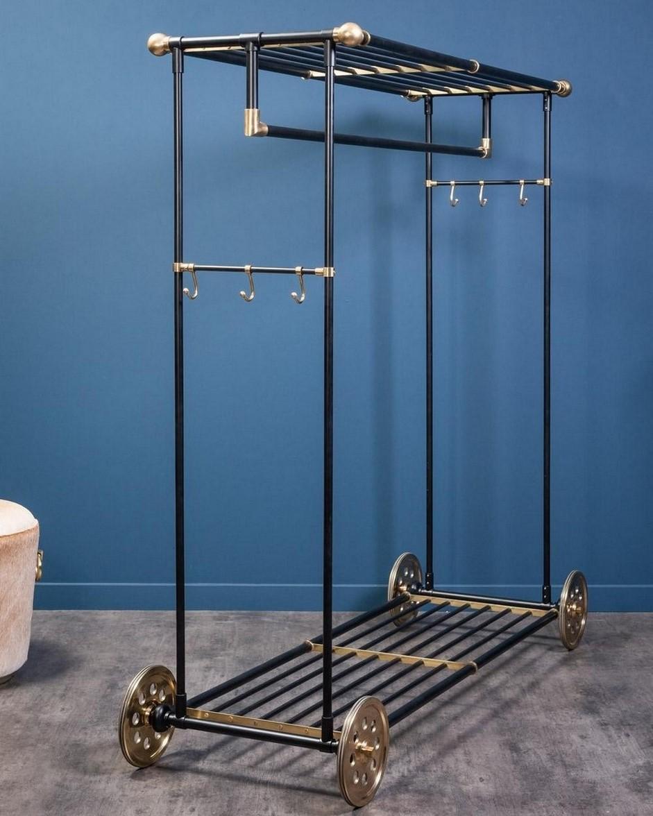 Art Deco Style Brass and Black Metal Wardrobe at 1stDibs | black ...