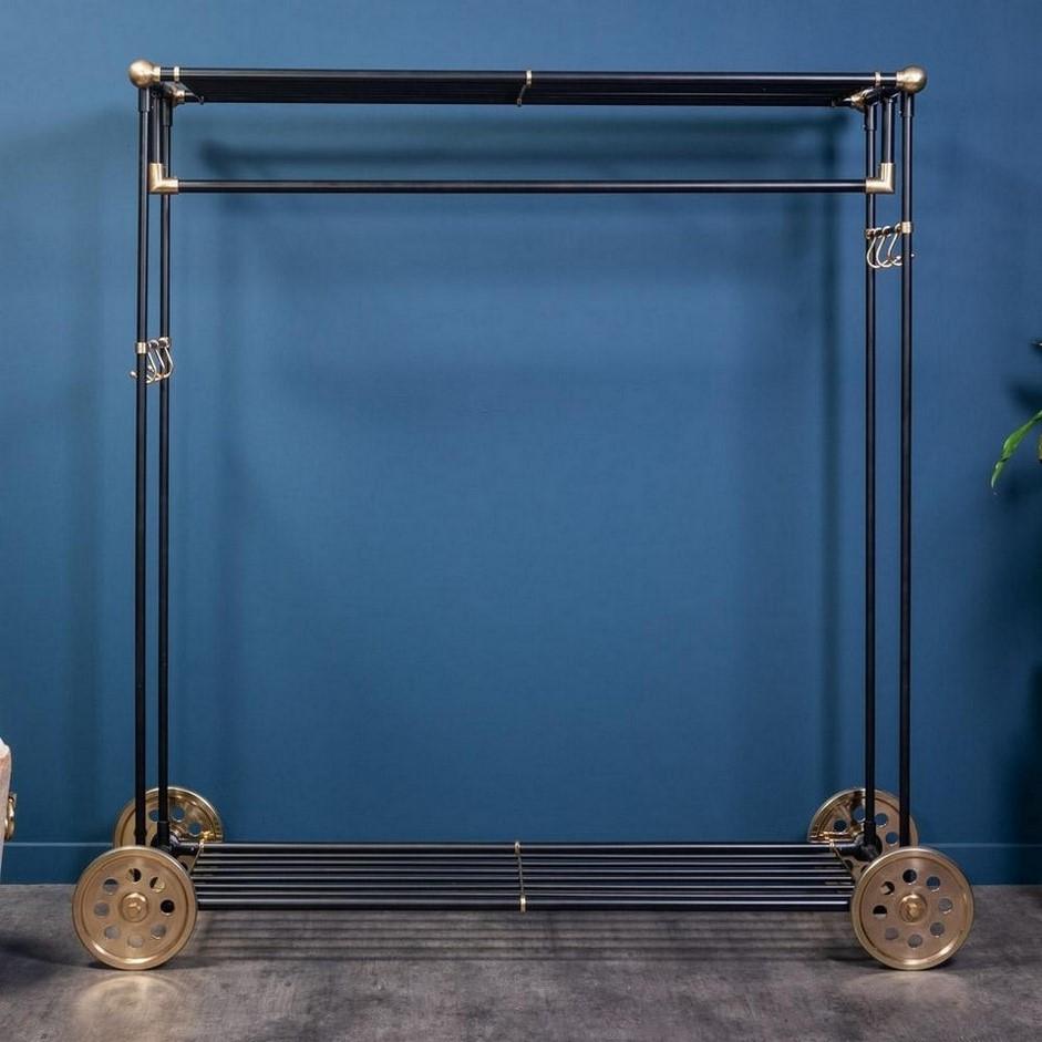 Art Deco Style Brass and Black Metal Wardrobe at 1stDibs | black ...