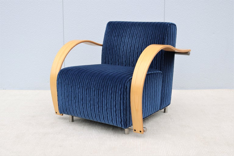 Art Deco Style Brian Kane for Nienkamper Regal Blue Mohair Spirit ...