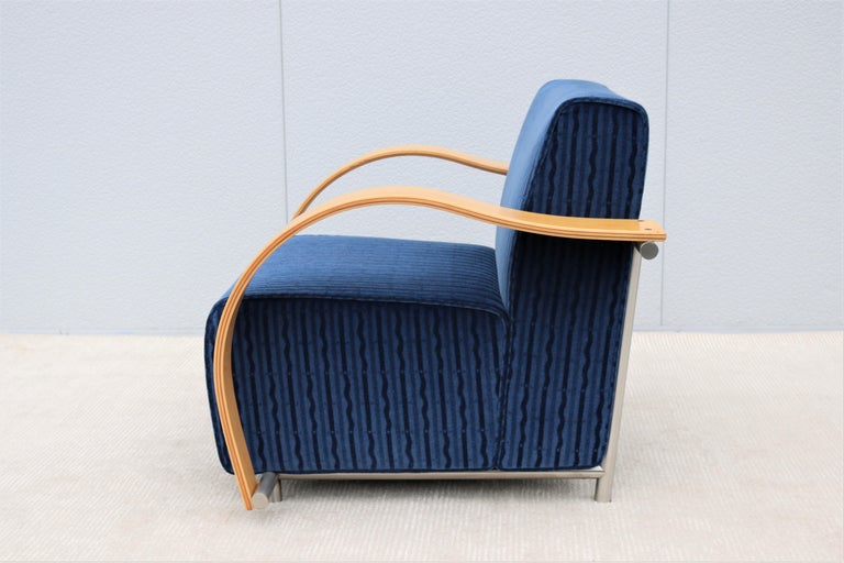Art Deco Style Brian Kane for Nienkamper Regal Blue Mohair Spirit ...