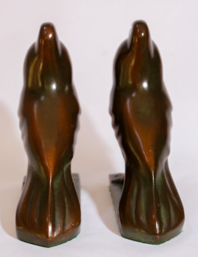 Art Deco Style Cast Bronze Birds Bookends at 1stDibs