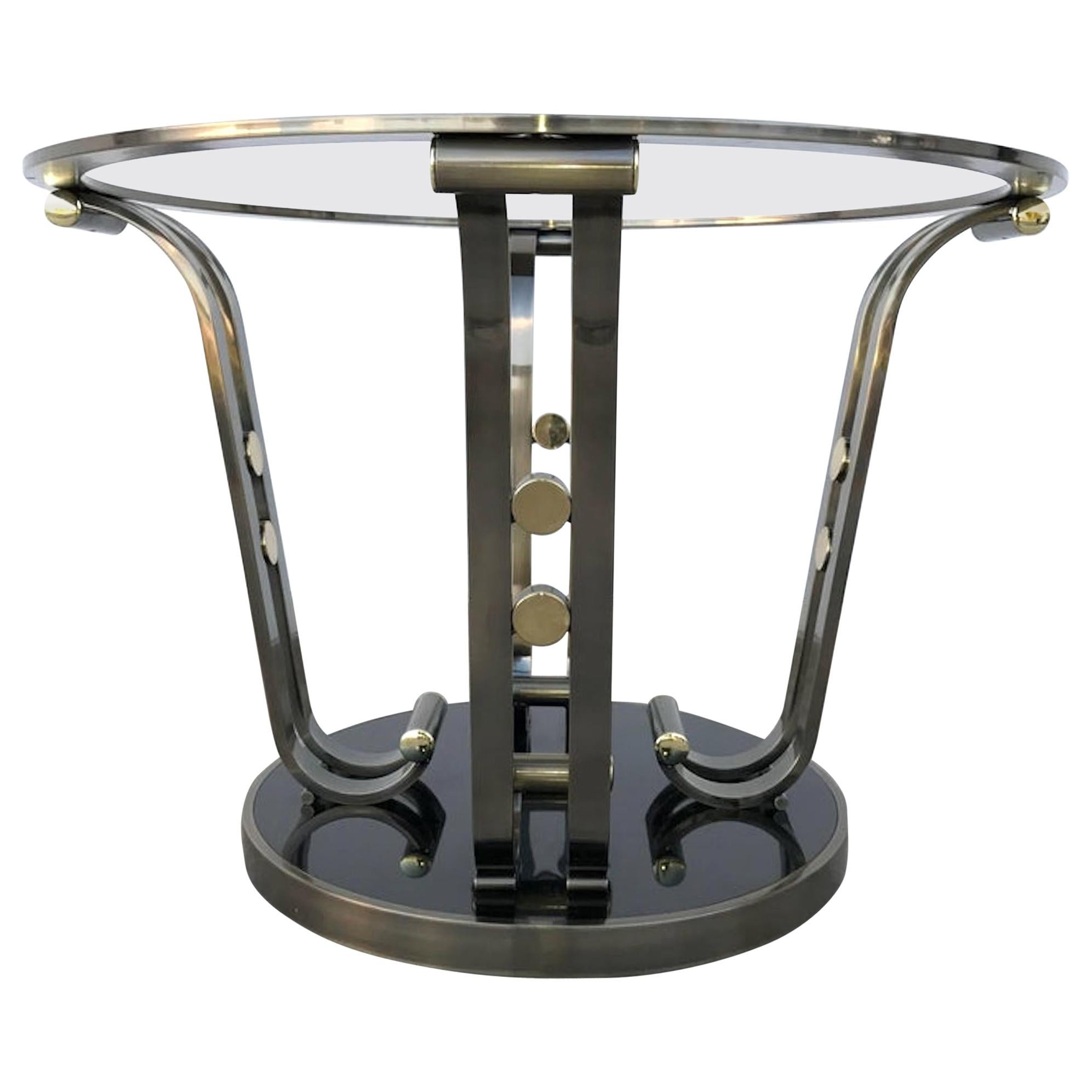 Elegant Art Deco Four Pedestal Center Hall Table/Dining Table at 1stDibs