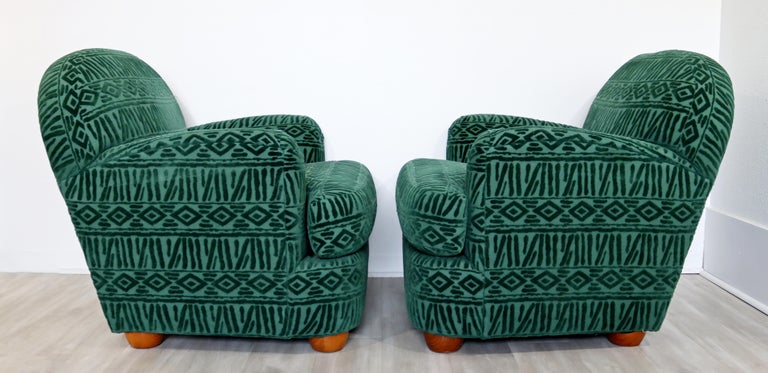 Art Deco Style Clyde Pearson Pair Velvet Larsen Style Club Lounge ...