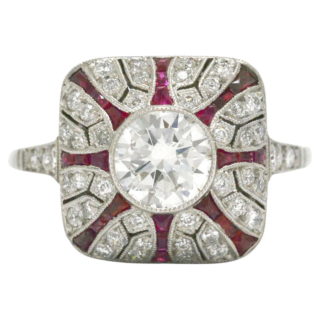 Art Deco "Diamond Swirl" Cocktail Ring at 1stDibs | art deco cocktail ...