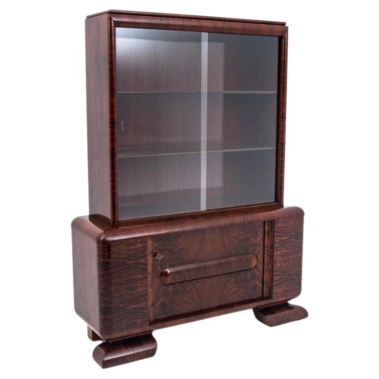 Art Deco style display cabinet, Poland, 1940s. After renovation. For ...
