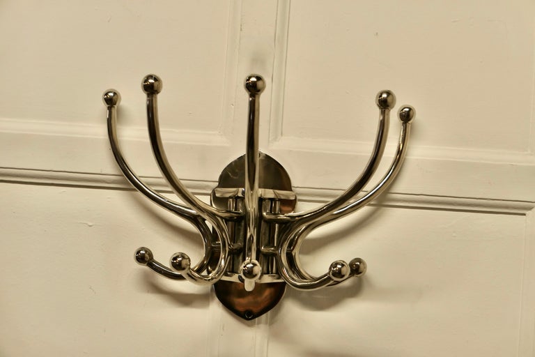 Art Deco Style French Chrome Coat Rack, Hat and Coat Hooks For Sale at ...