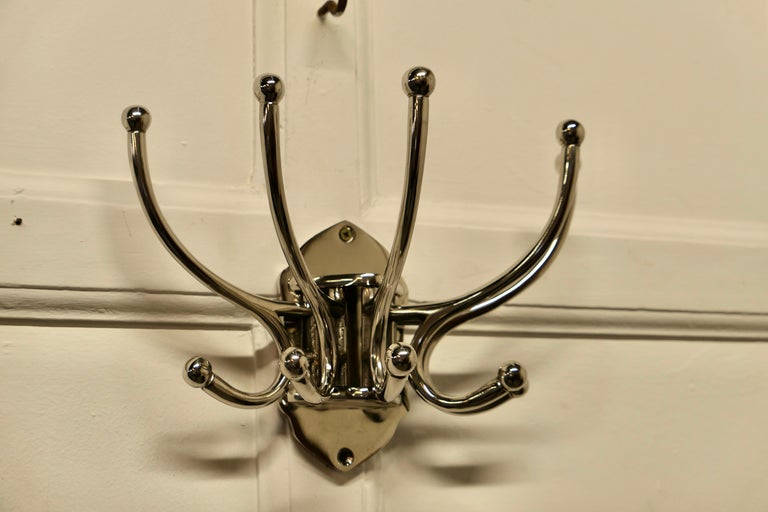 Art Deco Style French Chrome Coat Rack, Hat and Coat Hooks For Sale at ...