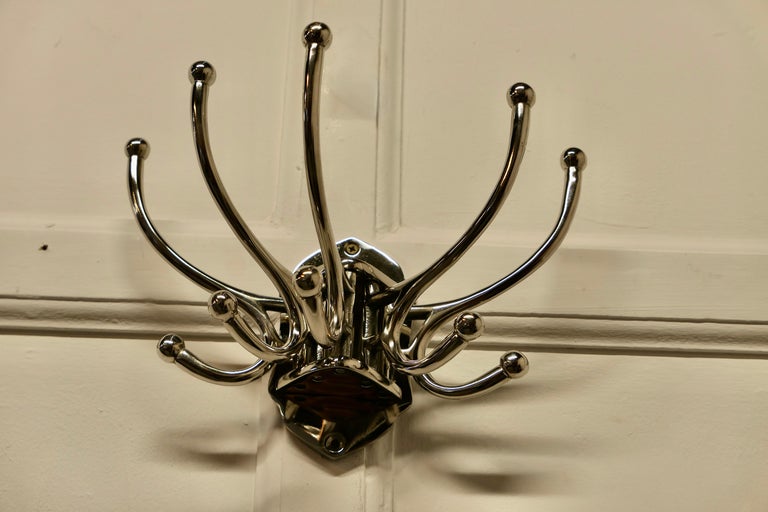 Art Deco Style French Chrome Coat Rack, Hat and Coat Hooks For Sale at ...