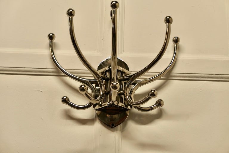 Art Deco Style French Chrome Coat Rack, Hat and Coat Hooks For Sale at ...