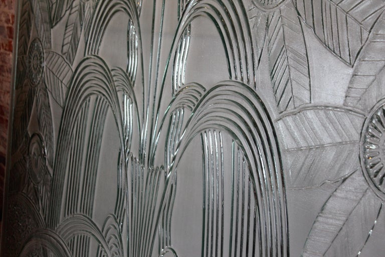 Art Deco Style Glass Panel at 1stDibs