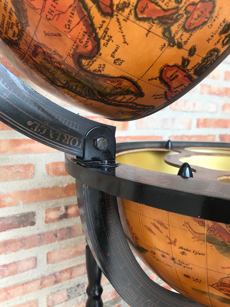 Art Deco Style Globe Cocktail Black Ebonized Cabinet Dry Bar at 1stDibs ...