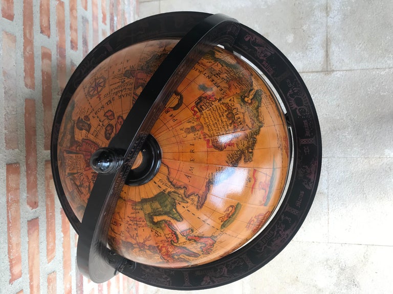 Art Deco Style Globe Cocktail Black Ebonized Cabinet Dry Bar at 1stDibs ...