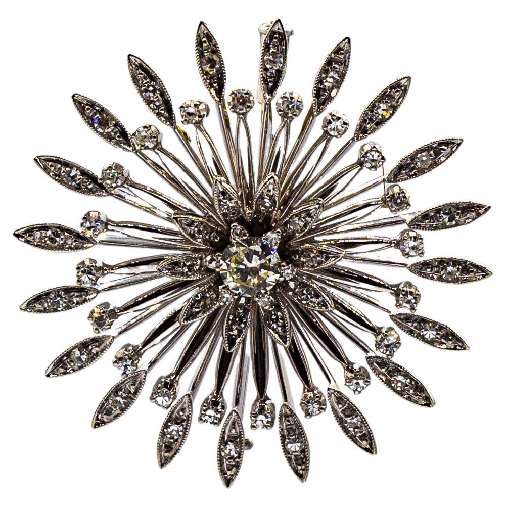 Vintage Ruby Red Swarovski Crystal Tulip Brooch at 1stDibs