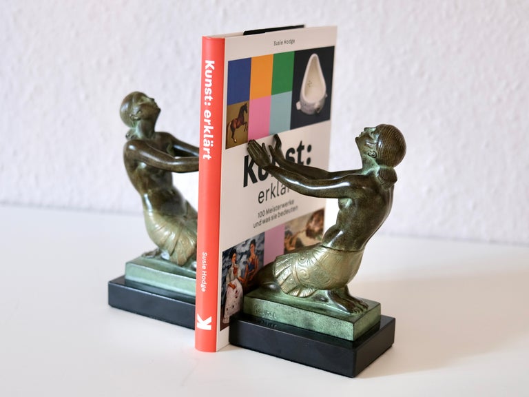 Art Deco Style Lady Bookends Ecstasy by Pierre Le Faguays for Max Le ...