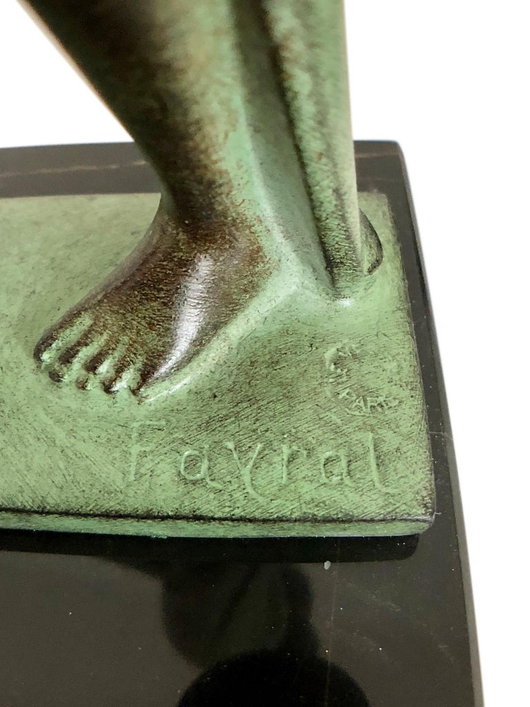 Art Deco Style Lady Bookends Meditation by Pierre Le Faguays for Max Le ...