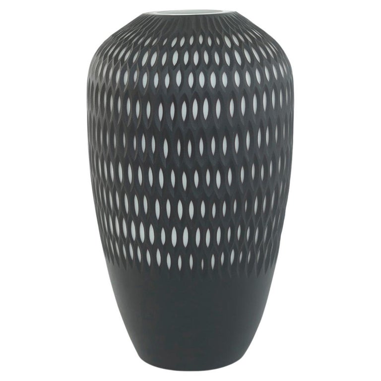 Art Deco Style Large Glass Decorative Vase at 1stDibs