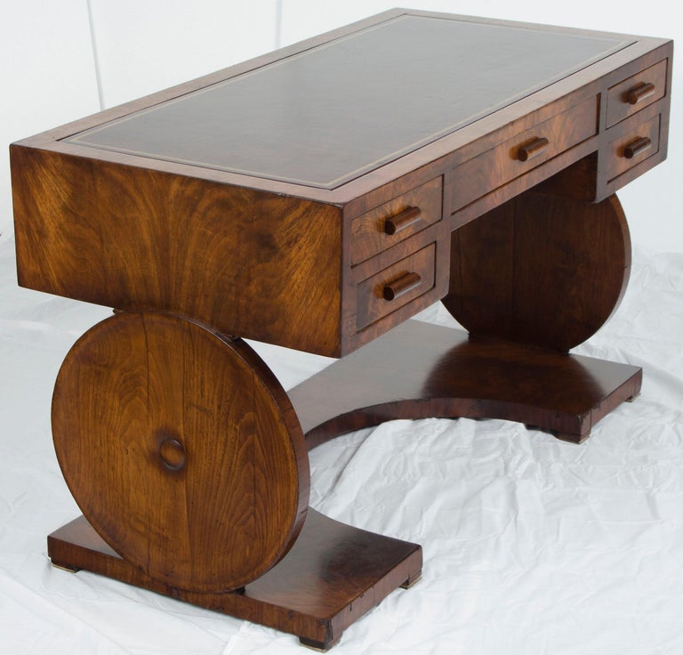 Art Deco Style Leather Top Small Writing Desk For Sale at 1stDibs
