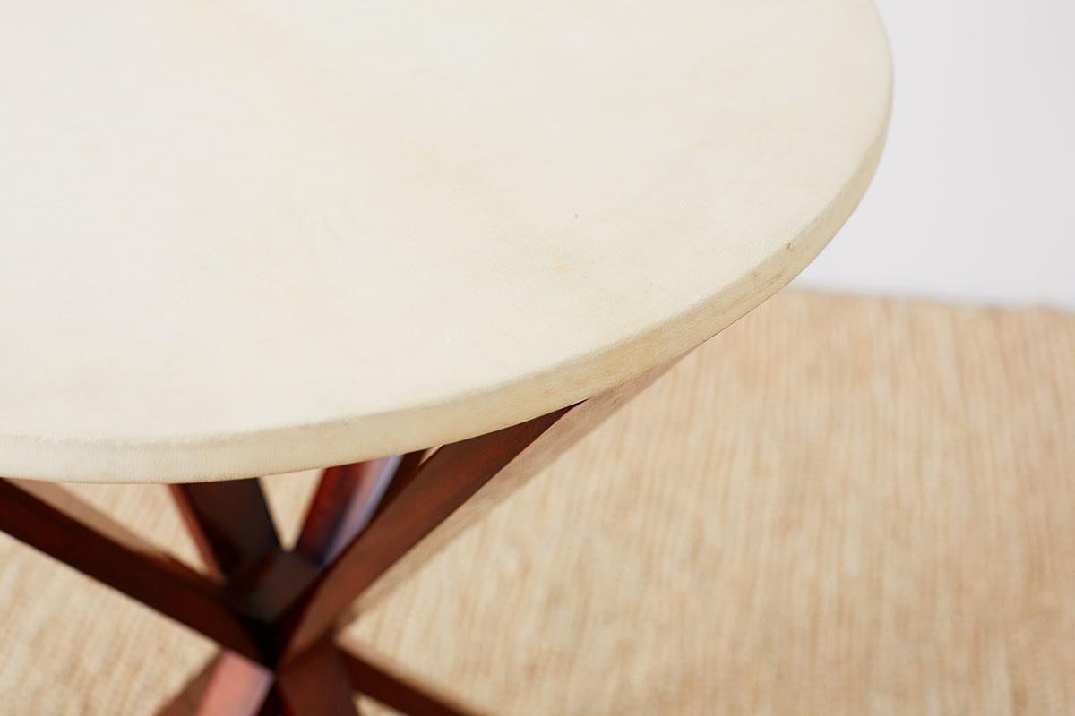 Art Deco Style Mahogany and Goatskin Vellum Drinks Table at 1stDibs