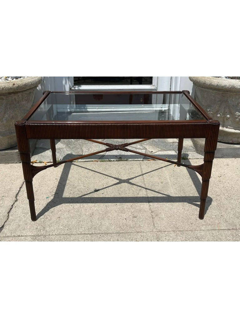 Art Deco Style Nancy Corzine Mahogany Curtain Cocktail Coffee Table For ...