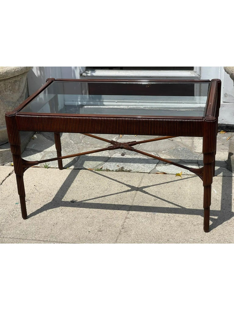 Art Deco Style Nancy Corzine Mahogany Curtain Cocktail Coffee Table For ...