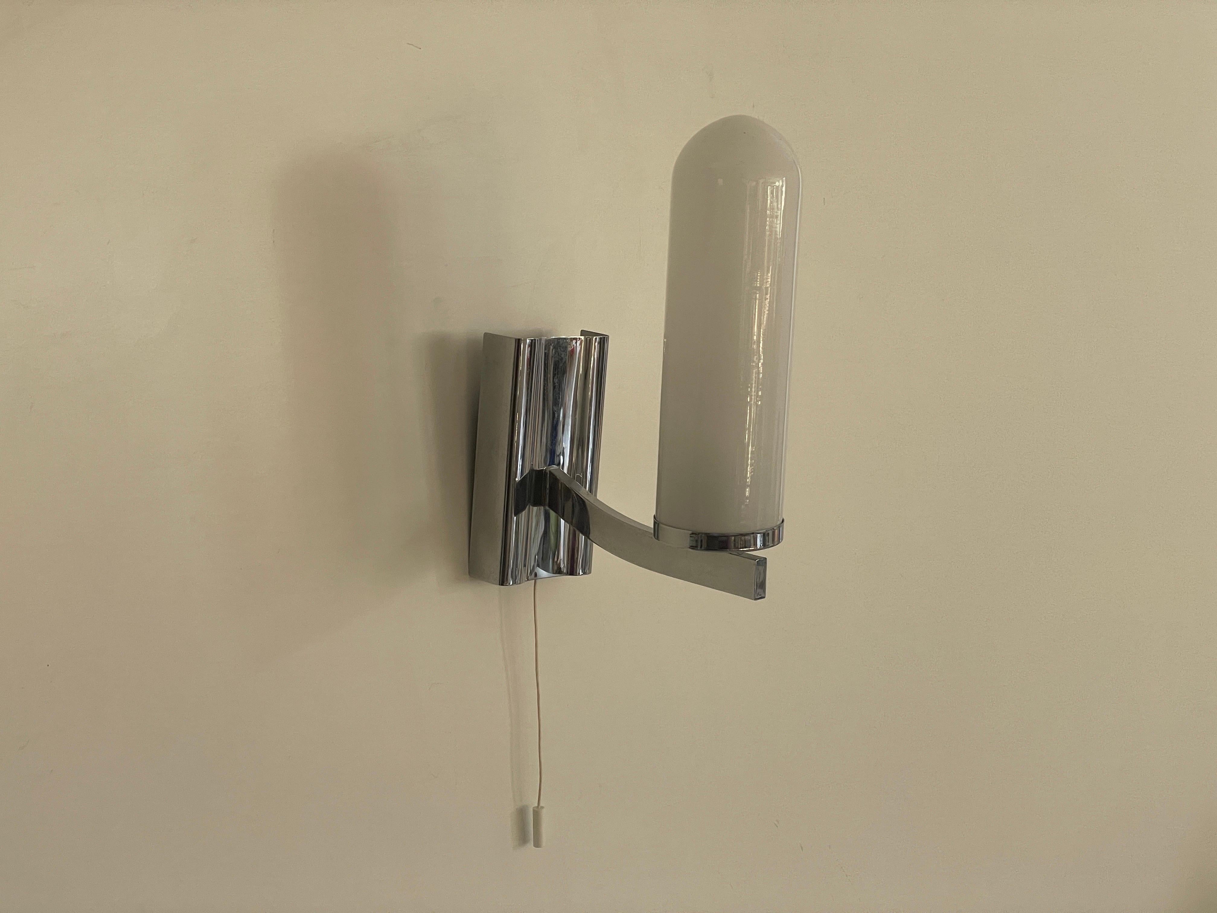 Art Deco Style Opaline Glass and Chrome Single Sconce, 1950s, Germany ...