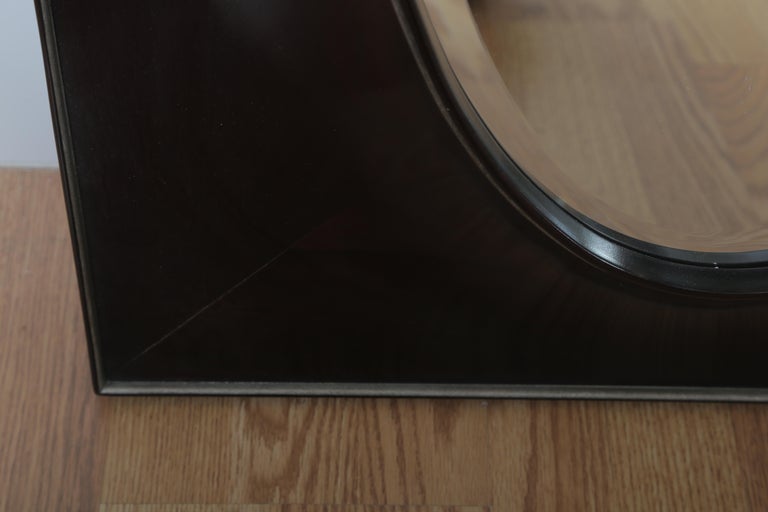 Art Deco Style Dark Mahogany Oval Wood Mirror by Barbara Barry for ...