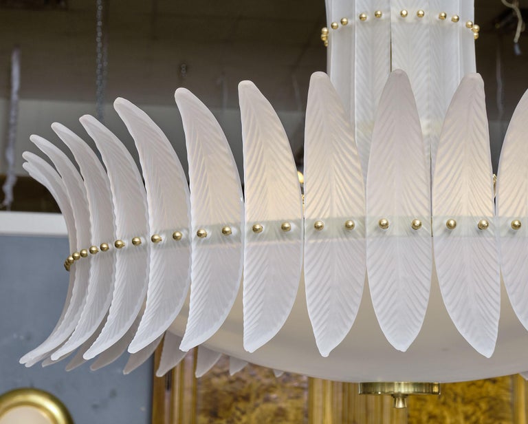 Art Deco Style "Plume" Murano Glass Chandelier For Sale at 1stDibs