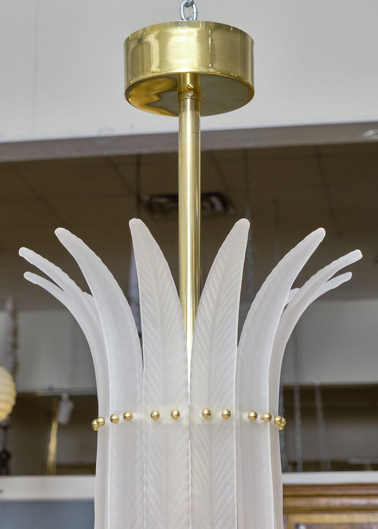 Art Deco Style "Plume" Murano Glass Chandelier For Sale at 1stDibs