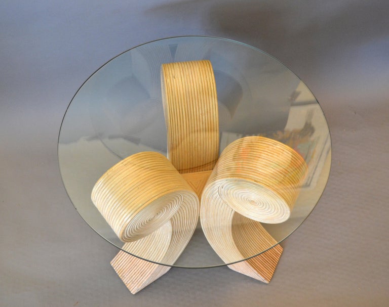 Art Deco Style Rattan Pencil Reed Sculptural End Tables, Side Tables ...