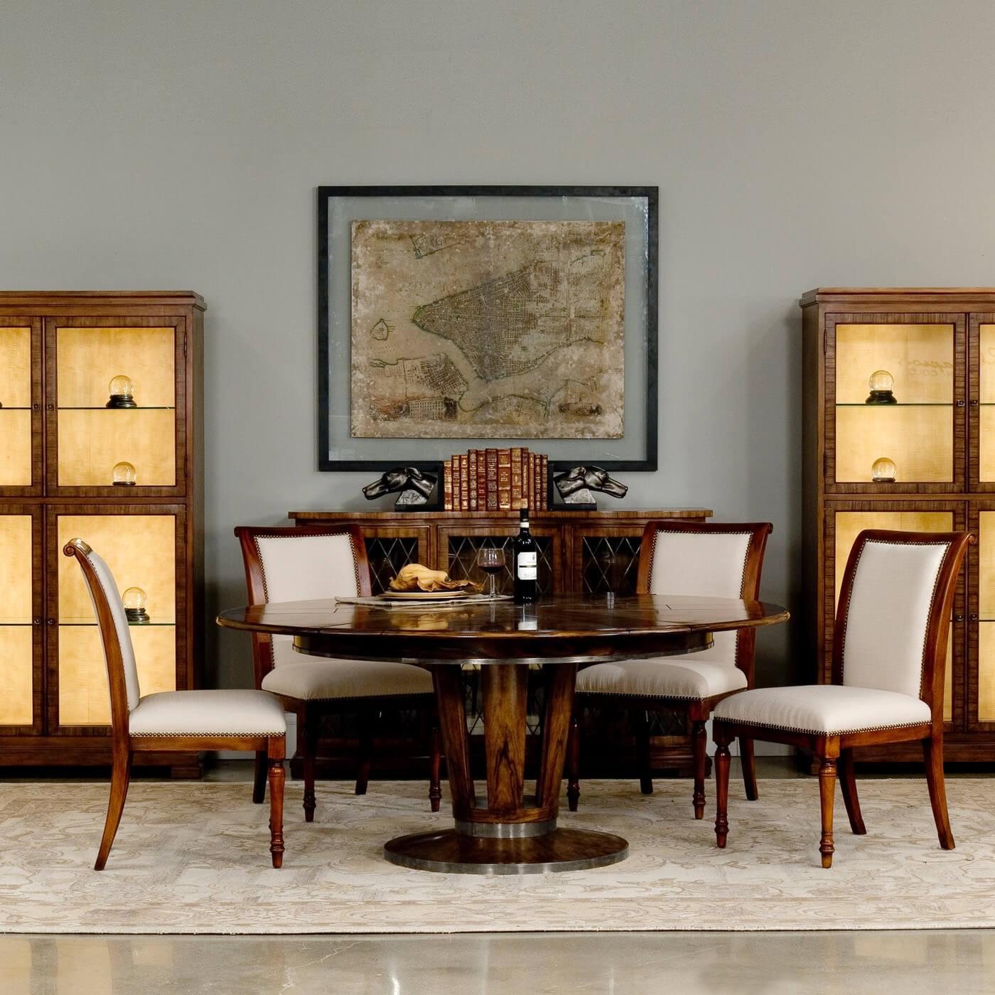 Art Deco Style Round Extending Dining Table at 1stDibs | deco dining table