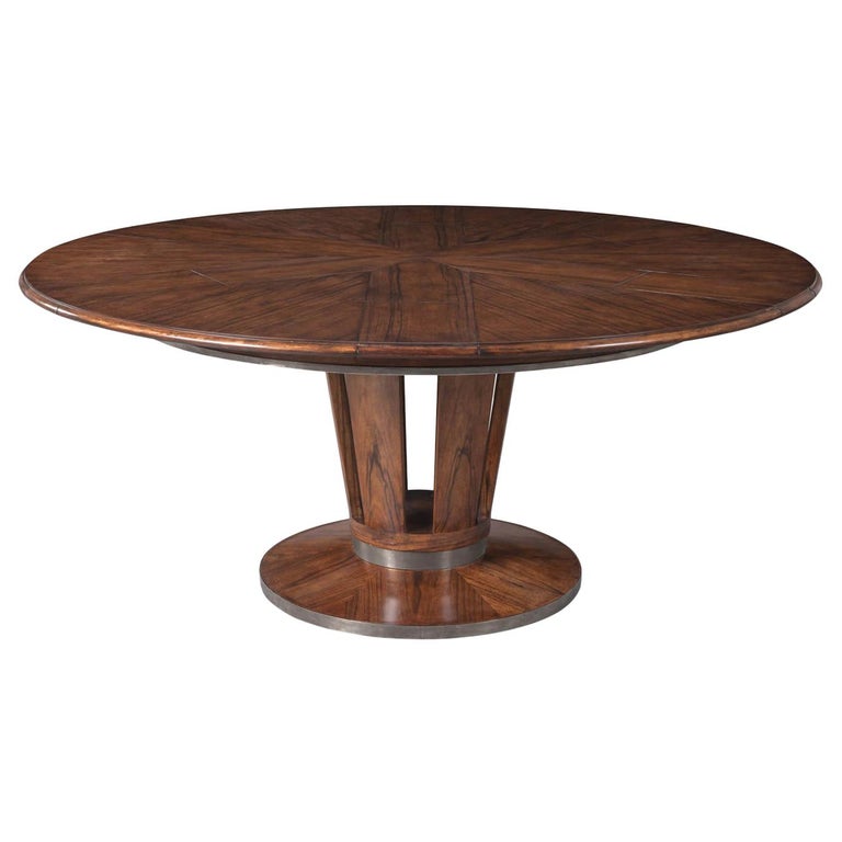 Art Deco Style Round Extending Dining Table For Sale at 1stDibs