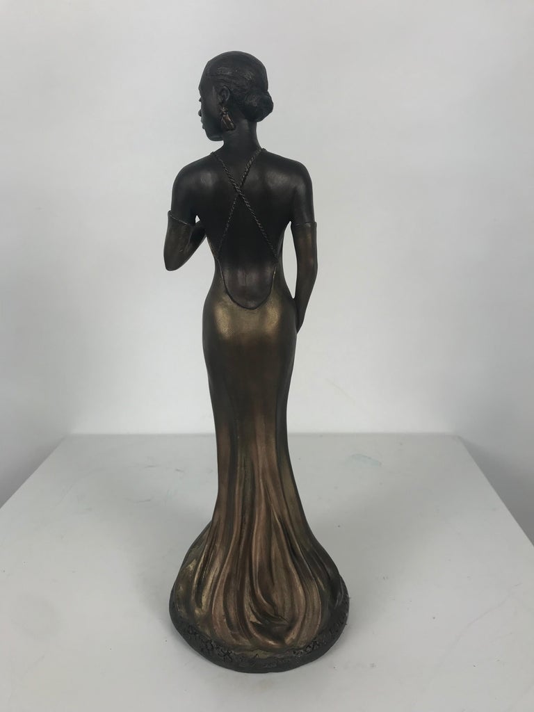 Art Deco Style Sculpture, Ecila 'Jazz Singer' Elegant Female For Sale ...