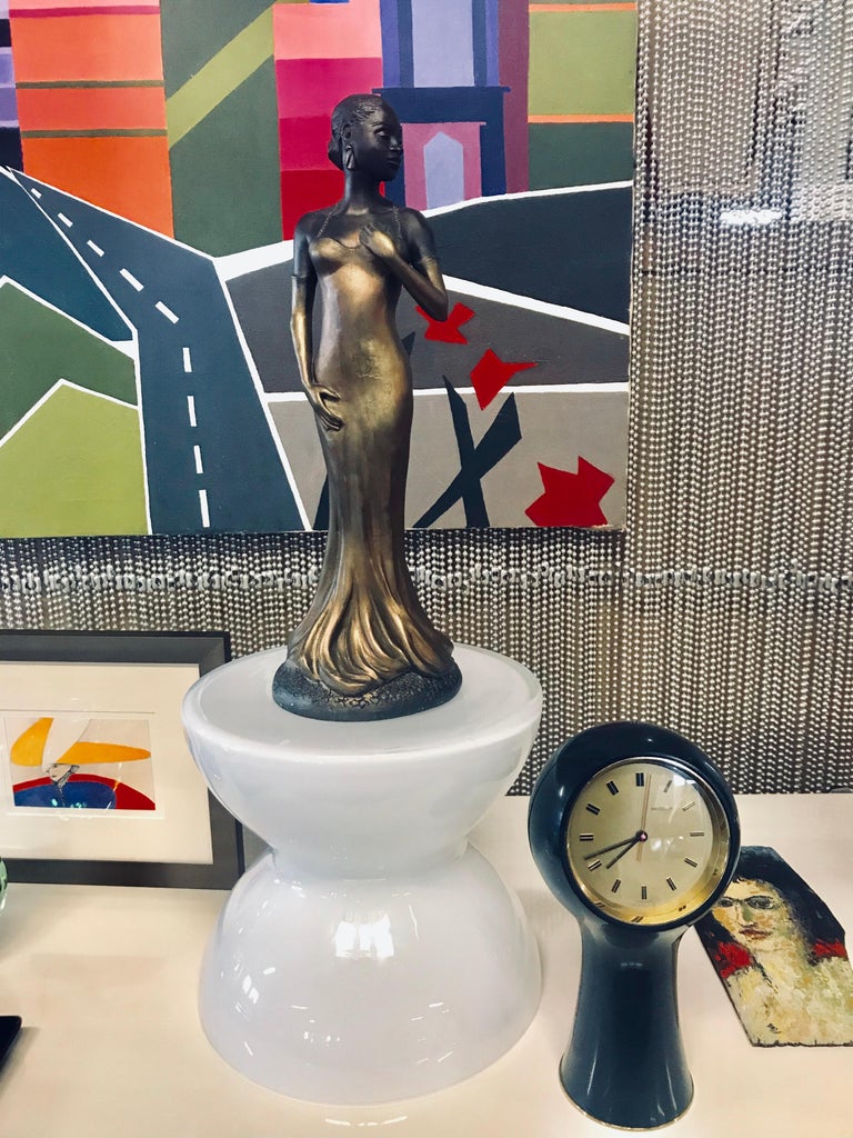 Art Deco Style Sculpture, Ecila 'Jazz Singer' Elegant Female For Sale ...