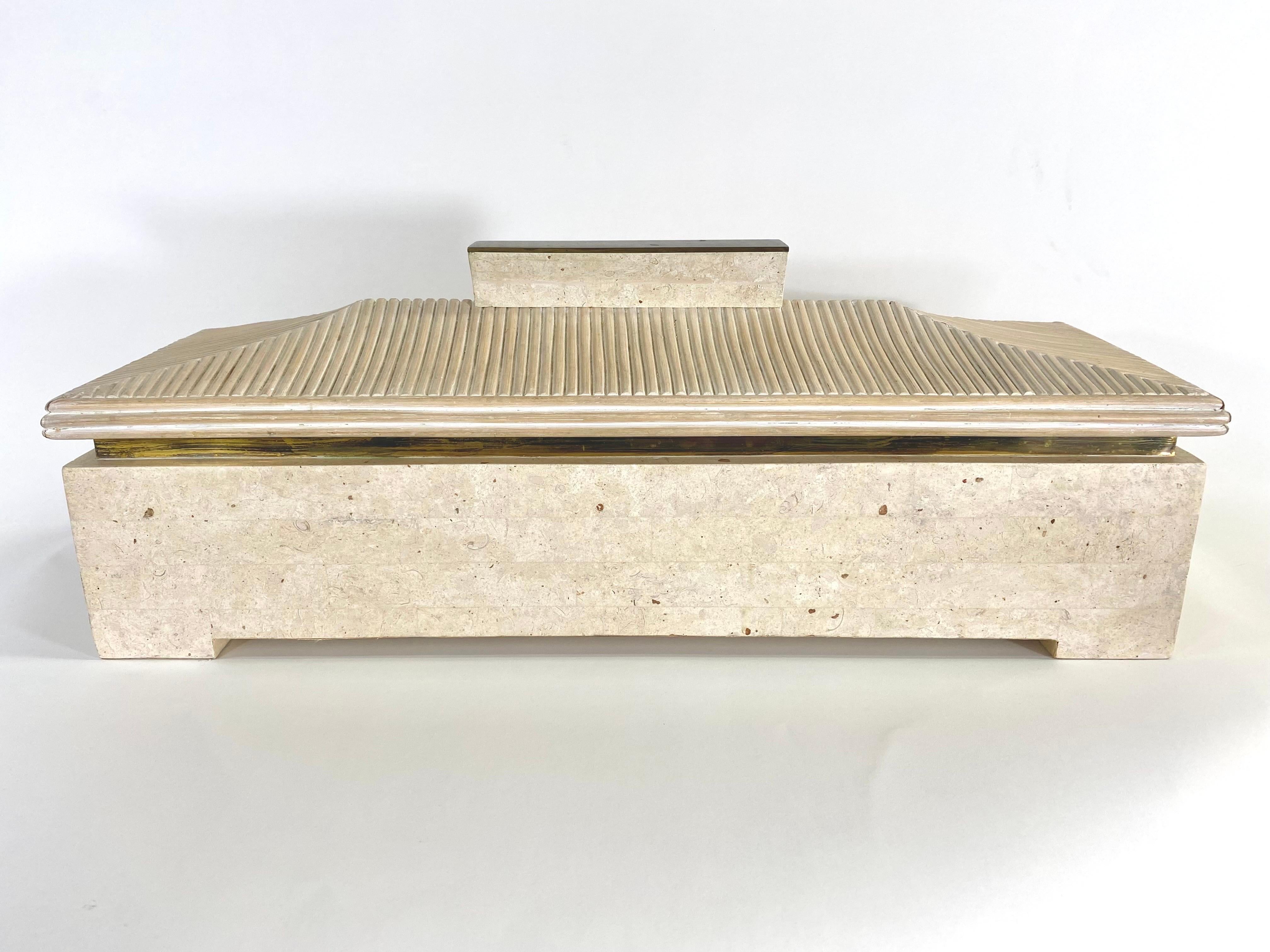 Art Deco Style Tessellated Mactan Stone Decorative or Jewelry Box For ...