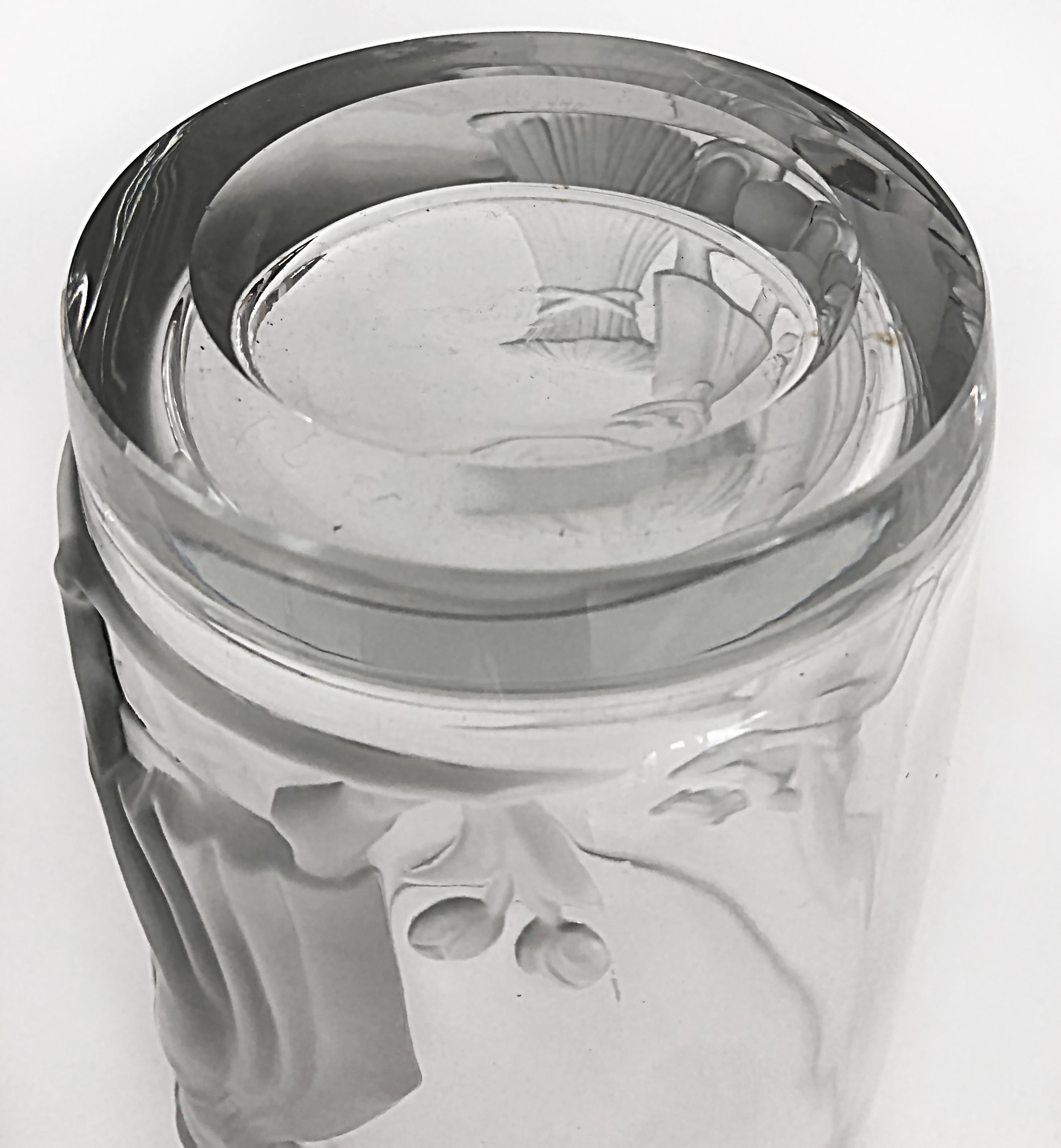 Art Deco Style Verlys France Crystal Glass Vase, Carl Schmitz For Sale ...