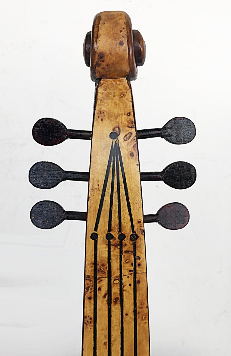 Art Deco-Style Whimsical Burl Wood Cello Shaped Cabinet with Secret ...