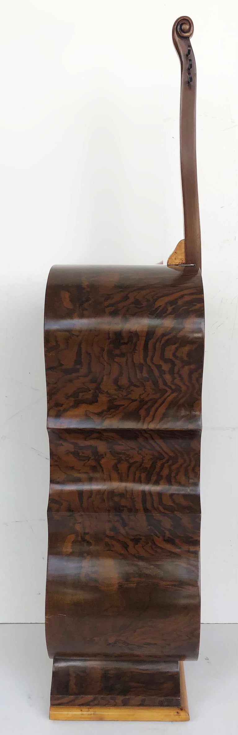 Art Deco-Style Whimsical Burl Wood Cello Shaped Cabinet with Secret ...