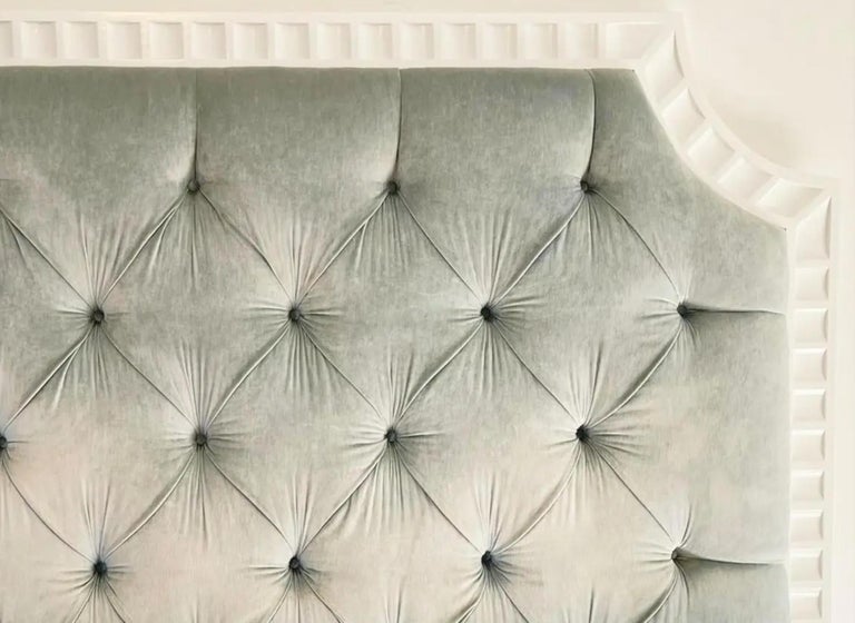 Art Deco Style White Lacquer and Blue Velvet by Grace Home For Sale at ...