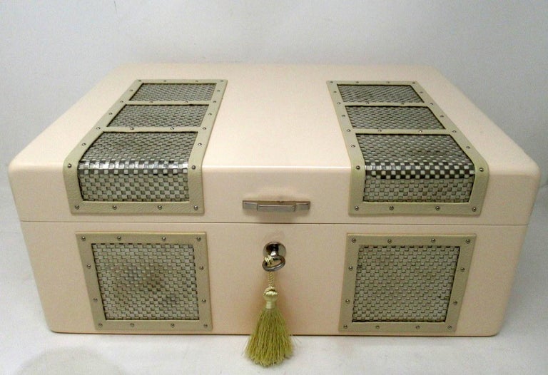 Art Deco Style Wood Cigar Cigarette Humidor Box Manning of Ireland ...