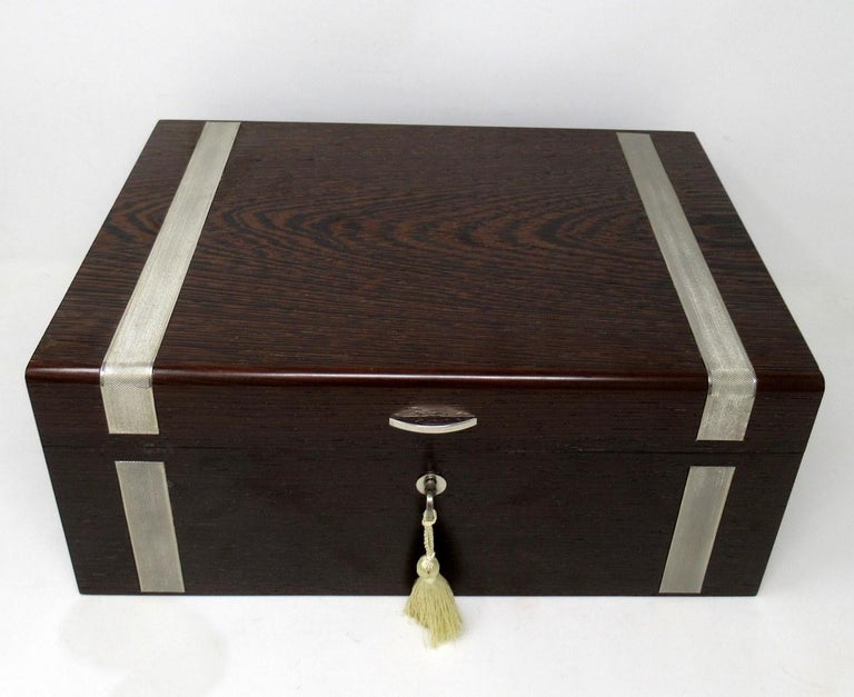 Art Deco Style Wood Cigar Cigarette Humidor Box Manning of Ireland ...